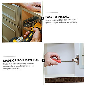 Uonlytech 6PCS 4 Black Door Hinges gate Hinges for Wooden Fences Heavy Duty shed Hinges Decorative Hinge Kitchen Cabinet Hinges self Closing Hinges Concealed Hinges Fence Hinges Bracket Belt