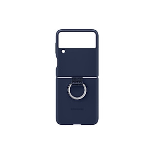 Samsung Galaxy Z Flip 3 Phone Case, Silicone Protective Cover with Ring, Heavy Duty, Shockproof Smartphone Protector, US Version, Navy,EF-PF711TNEGUS