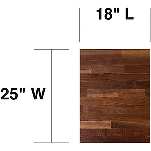 John Boos WALKCT-BL1825-O Blended Walnut Counter Top with Oil Finish, 1.5" Thickness, 18" x 25"