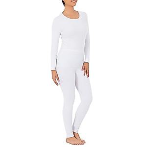 Fruit of the Loom Women's Micro Waffle Premium Thermal Set, White, Medium