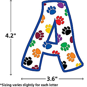 Teacher Created Resources Colorful Paw Prints Funtastic Font 4" Letters Combo Pack (TCR5348)