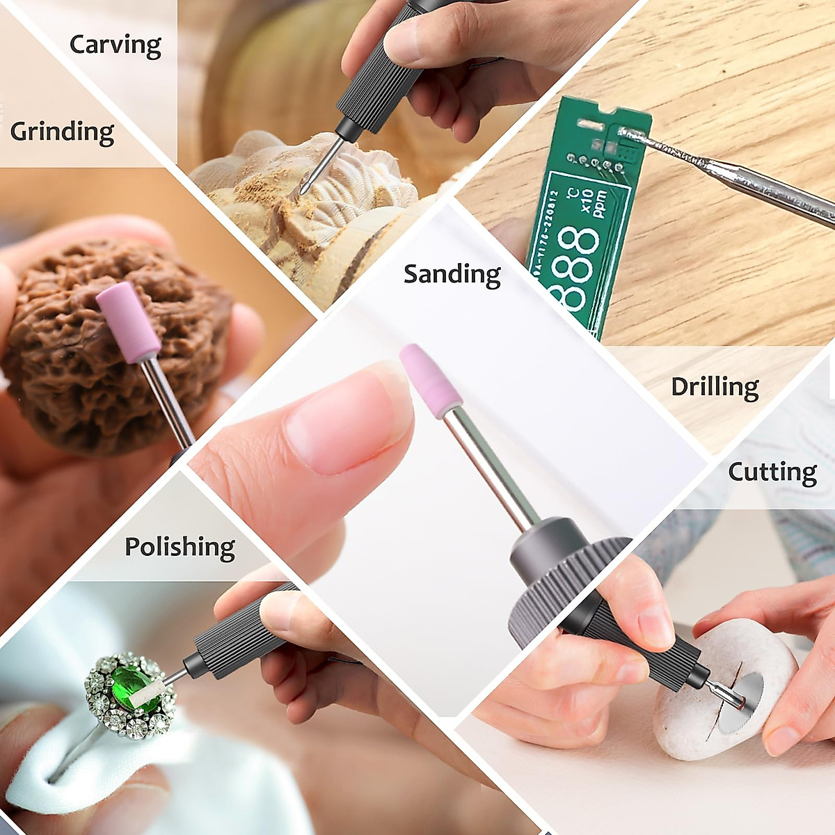 CypherCore Cordless Rotary Tool, Rotary Tool Kit with 26 Accessories, Sanding Pen 2 Speeds Settings 10000-19000 RPM, Engraving Pen for Jewelry Wood Glass Carving Sanding