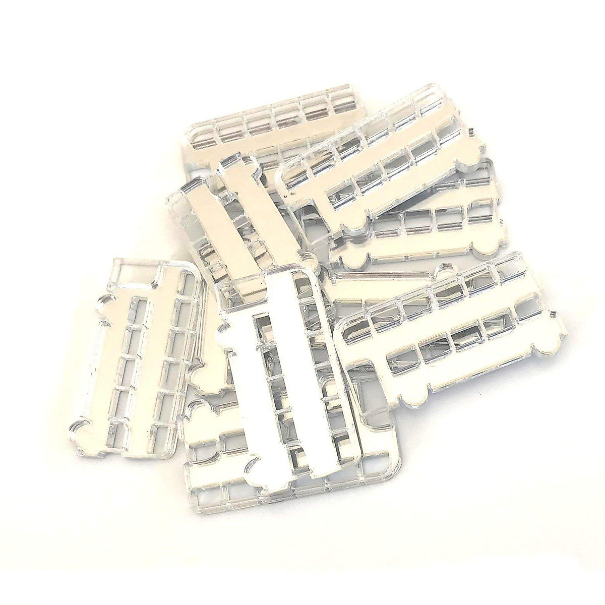 Super Cool Creations Bus Shaped Crafting Mirrors, Set of 10, Many Colours, Shatterproof Acrylic, Lime Green, Pack of 20 x 2cm