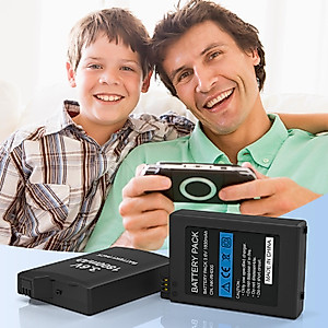 KEKUCULL 2Pcs Rechargeable Battery Real Capacity 1800mAh Lithium Ion Battery Pack Replacement for PSP 1000 PSP-110 (1001, 1002, 1003, 1004, 1005, 1006, 1007, 1008, 1010), PSP Fat Console