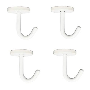 FYTRONDY White Edition Stainless Steel Screws Mount Ceiling Hooks, Coat Hanger (2 INCH, 4 Pack)