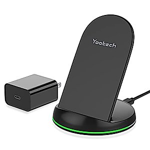 Yootech Wireless Charger,10W Max Wireless Charging Stand with Quick Adapter, Compatible with iPhone 14/14 Plus/14 Pro/14 Pro Max/13/13 Mini/13 Pro Max/SE 2022/12/11/X/8,Galaxy S22/S21/S20/S10