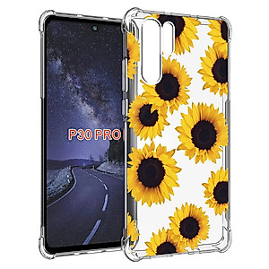 Zoeirc Case for Huawei P30 Pro VOG-L29 VOG-L04 Clear Case for Girls Women, Soft TPU Shockproof Protective Transparent Case Cover for Huawei P30 Pro (Sunflower)