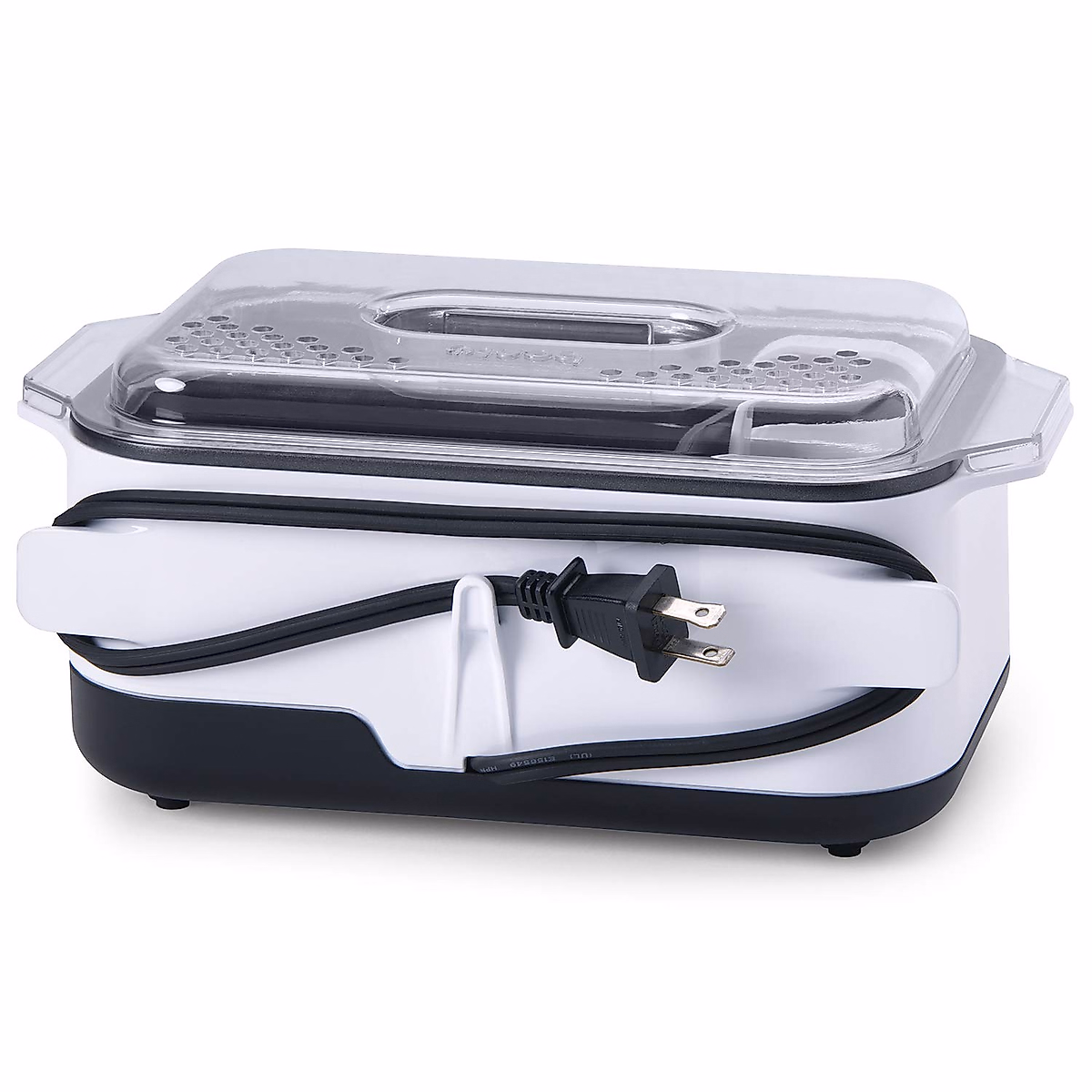 Presto 04634 Bento Electric Cooker - Compact Dual Compartment Cooker for Ramen, Eggs, Veggies and More, Perfect for Dorm Rooms, Includes Spoon/Fork