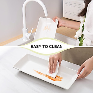 ZONEYILA Large 3 Tiers Serving Tray, 14 Inch Serving Platters with Collapsible Stand, Porcelain Serving Dishes for Entertaining, Suitable for Party Buffet Cupcake Dessert Table Display