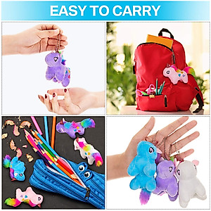 8 Pieces Mini Plush Unicorn Toys Animal Stuffed DIY Keychain Accessories Cotton Unicorn Decorations for Birthday Baby Shower Xmas Wedding Party Favors(Heart Style)