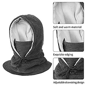 YR.Lover Thick Fleece Hood Balaclava Winter Windproof Mask Neck Cover Hats Balaclava Black