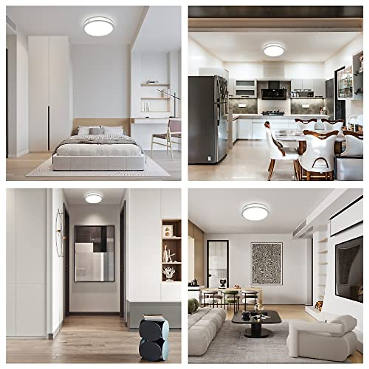 Arcfox 18W LED Flush Mount Ceiling Light Fixture 12 inch 860lm 5CCT Selectable 3000K/3500K/4000K/5000K/6000K Modern Ceiling Lamp Dimmable for Dining Room Hallway Bedroom Living Room