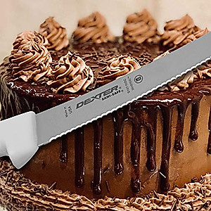 Sani-Safe S147-10SC-PCP 10" White Scalloped Bread Knife with Polypropylene Handle, Multicolor