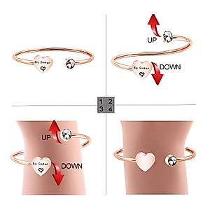 PLITI Big Sis Little Sis gifts Sister Bracelets for 2 Friendship Bracelets (Rose gold 2 Pieces)