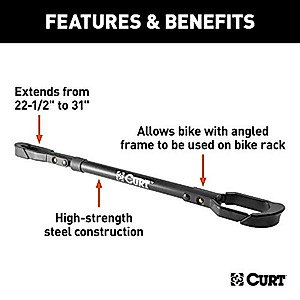 CURT 18016 Adjustable 22-1/2 to 31-Inch Bike Rack Adapter for Women's Bike, Angled Frame