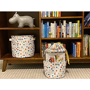 Peek-a-Bags Toy Storage Organizer Canvas Bin, Kid's Toy Storage - Books, Blocks, Baby Toys, Legos, Small Stuffed Animals. Organize Nursery, Bedroom, Playroom, Living Room, & Closets.