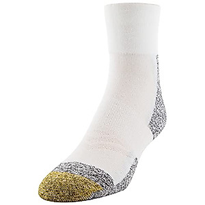 GOLDTOE Men's Rebound Cushion Ankle Socks, 6-Pairs, White, Shoe Size: 6-12.5