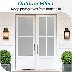 DOWELL Privacy Window Film, Frosted Glass Window Film for Bathroom, Static Cling Non Adhesive Window Clings, Opaque Door Shower Covering, UV Blocking Window Sticker for Home Office, 17.5 x 78.7 inches