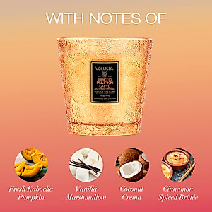 Voluspa Spiced Pumpkin Latte, 2 Wick Boxed Hearth Candle, 16.5 Ounce, 60 Hour Burn Time, All Natural Wicks and Coconut Wax for Clean Burning, Vegan, Poured in The USA