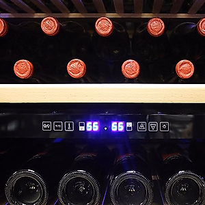 DUURA Elite DE3000WCGWB-R Wine Cooler Refrigerator Dual Zone 300 Bottle Capacity, Freestanding Design, Adjustable Temperature Control, Right Hinge, 30-Inch, Black