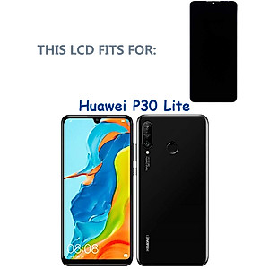 SWARK LCD Compatible with Huawei P30 Lite MAR-L21 MAR-LX3 MAR-LX1 MAR-LX1M MAR-L2J/ Nove 4e 6.15" Display Digitizer Touch Screen Assembly (Black) + Tools