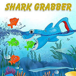2022 Upgraded Shark Bath Toys Baby Pool Bathtub Toys Shark Grabber with Teeth Biting Action Include 4 Toy Fish Shark Swim Toys Bath Toys No Mold for Kids Boys Girls Toddlers Ages 3 4 5 6 7 8