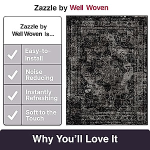 Well Woven Patras Black Vintage Oriental Medallion Area Rug 8x10 (7'10" x 9'10")