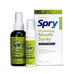 Spry Xylitol Moisturizing Bad Breath Mouth Spray, Bad Breath Treatment Oral Breath Spray with Natural Spearmint, 4.5 fl.oz (Pack of 1)