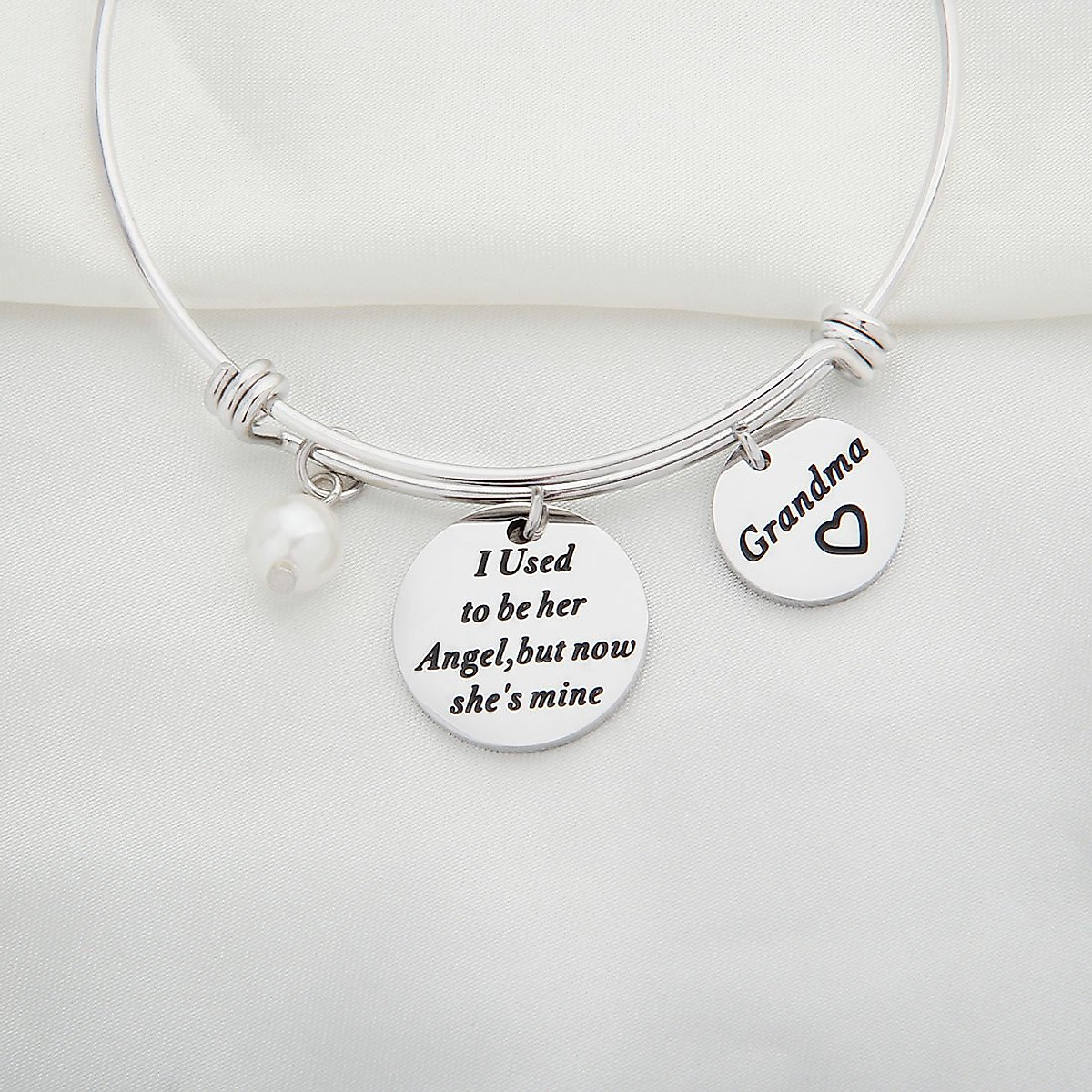 WUSUANED Memorial Jewelry I Used to Be His/Her Angel Bracelet in Memory of Loved One Grandpa Grandma Sympathy Gift