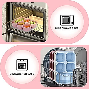 Nuoqiuu 6 Pcs Bento Snack Containers, 5-Compartment Lunchable Containers, Reusable Meal Prep Container for Kids, Snack Storage Boxes for Toddler School