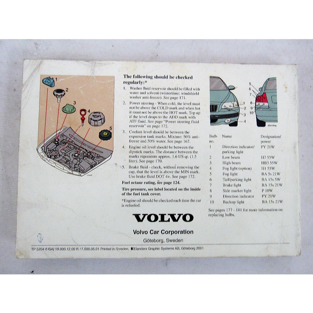 2001 Volvo S60 Owners Manual