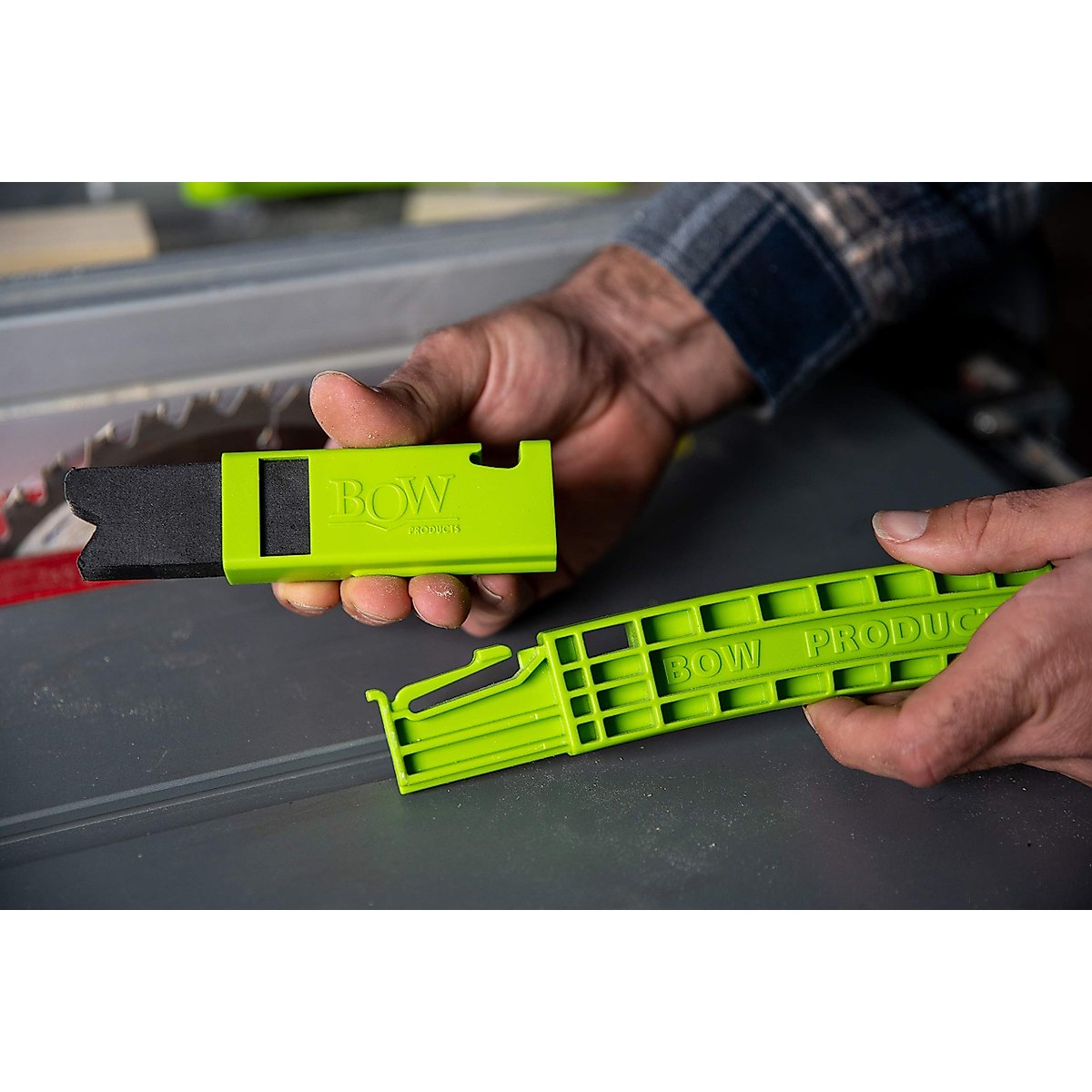 BOW Products PushPRO PP1 - Push Stick for Table Saws - EVA Tipped Push Block That Reduces Vibrations and Improves Material Grip - Woodworking Tools and Safety Accessories
