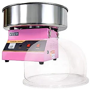 VIVO Pink Electric Commercial Cotton Candy Machine/Candy Floss Maker with Bubble Shield CANDY-KIT-1