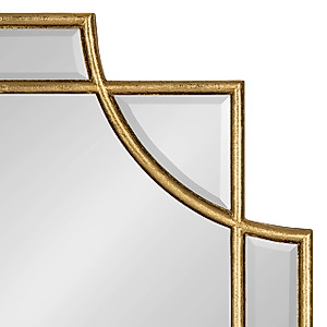 Kate and Laurel Minuette Glam Square Wall Mirror, 24" x 24", Gold, Elegant Traditional Home Decor with A Boho Charm
