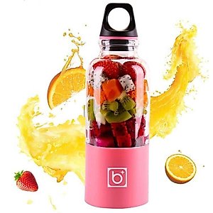 Portable Blender, Personal Blender for Shakes and Smoothies, Rechargeable USB High Speed 4-Blades Fresh Fruit Mixer Mini Juicer Cup,Handheld Blender for Sports Travel and Outdoors Pink