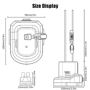 Power Wheels Adapter for Ryobi, 18V Battery Conversion Kit with Switch, Fuse Holder and 3PCS 30Amp Fuses 14AWG Wire UIInosoo for RC Car DIY, for Ryobi 18V P108 P107 P102 P100 Li-ion & Ni-Cd Battery