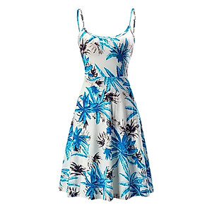 NMSL Women’s Summer Ruffle Sleeve Tiered Babydoll Flowy Swing Mini Dress Boho Flowy Pleated Dress Workout Tops Shorts for Geometry Print Shirt and Shorts Set V Neck Shirts Tank Tops 2021,Blue, Medium