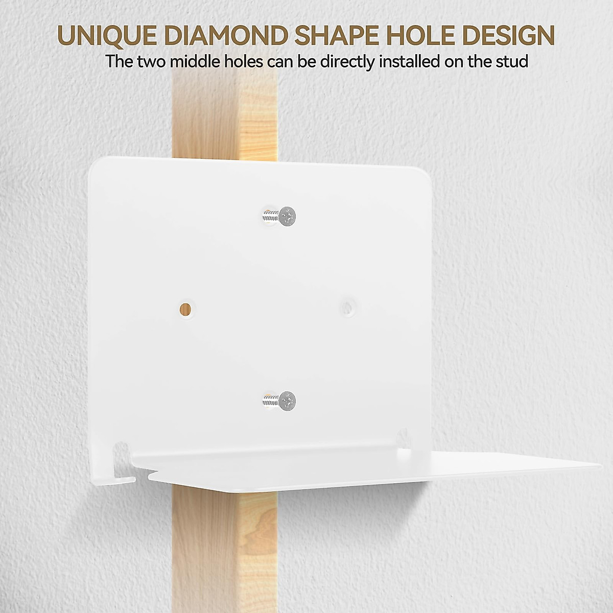 Invisible Floating Bookshelves for Wall, Set of 6 Heavy-Duty Floating Bookshelf Wall Mounted, Large Size Iron Wall Shelves Book Shelf Organizer for Bedroom Living Room Office Wall Decor (White)