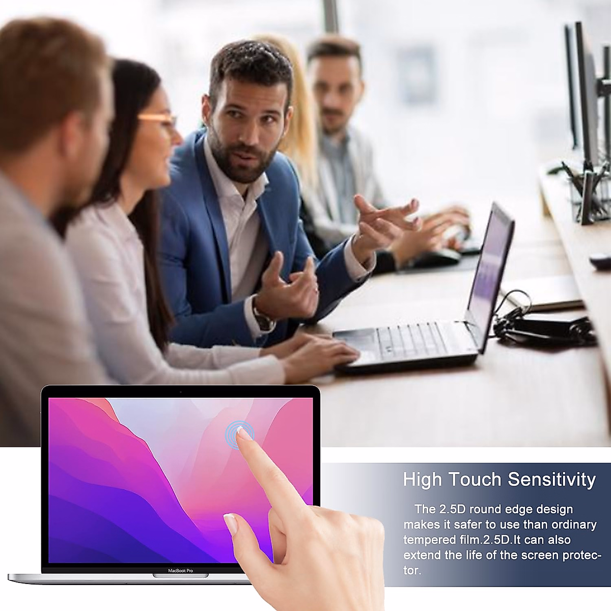 UUONDO Tempered Glass Screen Protector for MacBook Pro 13 M2 M1 (2022-2016)/MacBook Air 13 M1 (2021-2018 A2337 A2179 A1932) /MacBook Pro 13 A2289 A2251 A2159 A1706 A1708