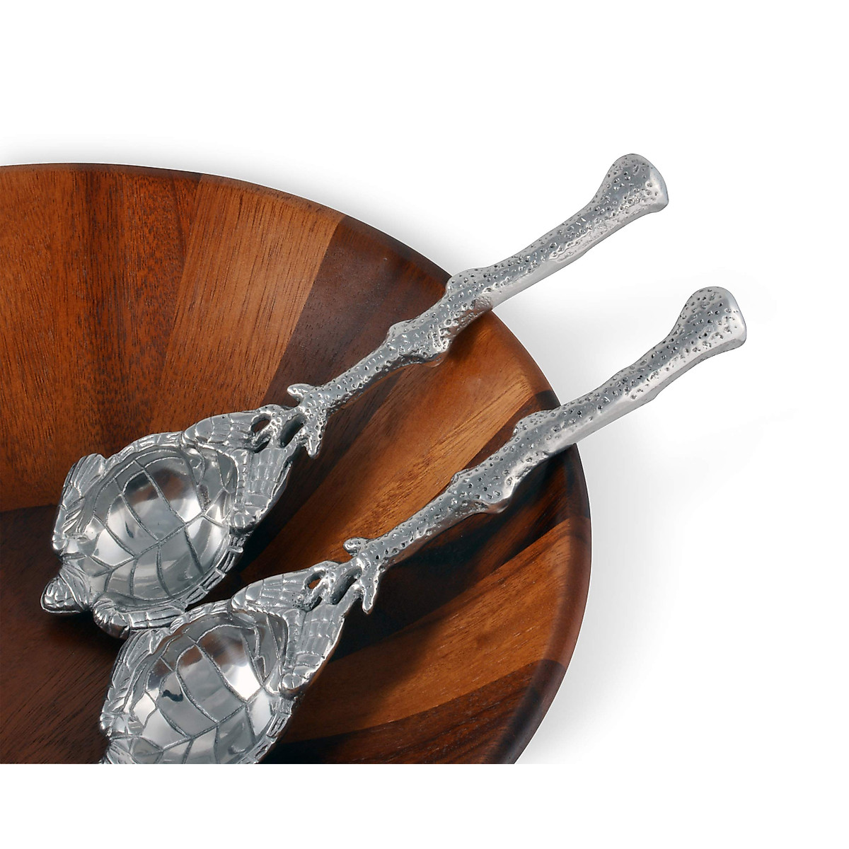 Arthur Court Salad Servers Sea Turtle Metal Pair Ocean Coastal Table 2 pieces Cast Aluminum 11.5 inch Long