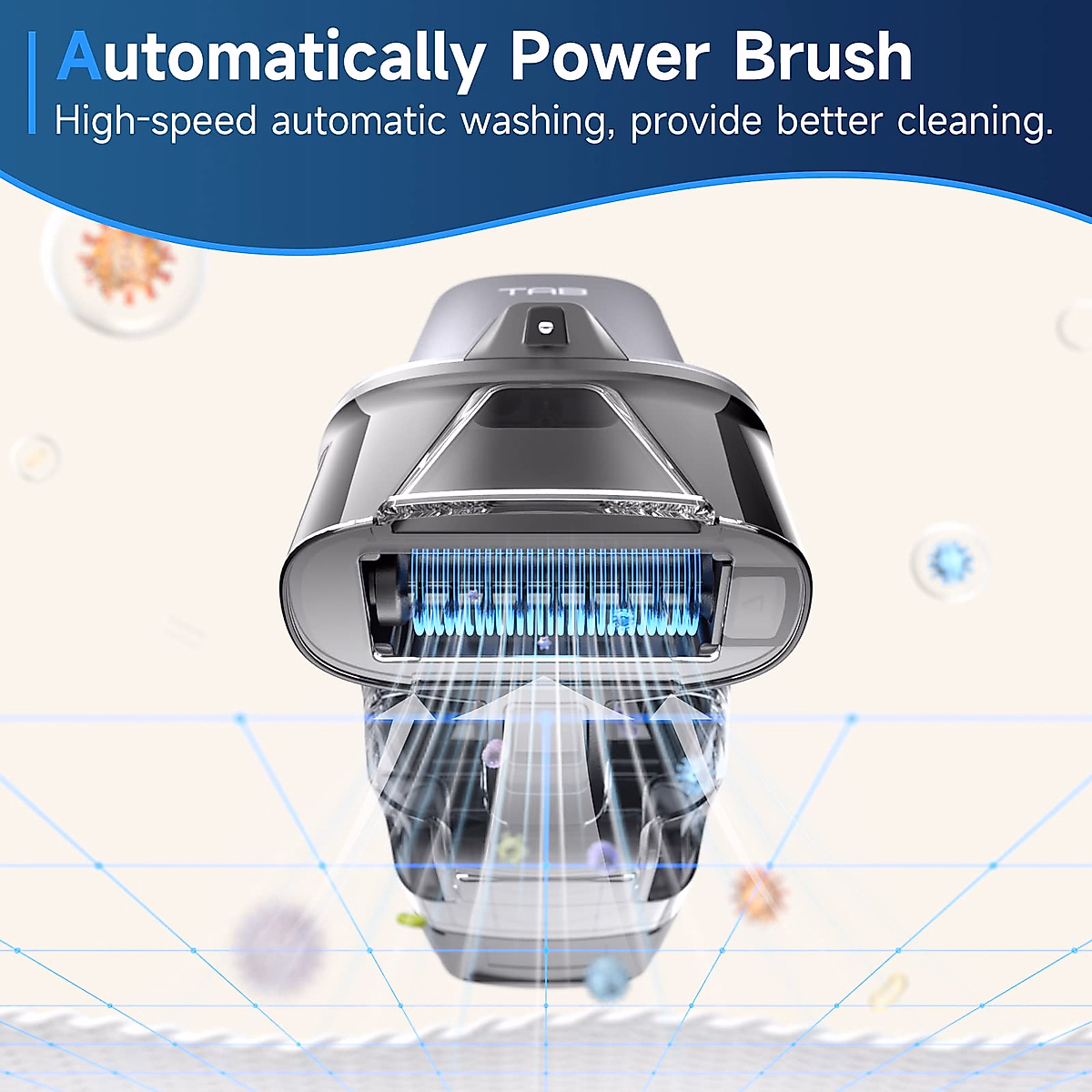 TAB Carpet Cleaner Machine, Cordless Spot Portable Carpet Cleaner,2023 Upgrade Lightweight Cordless Upholstery Stain Remover Deep Cleaner for Pets,Stairs,Car,With PowerBrush & Extend Hose, ErasePro H6