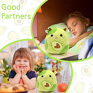 LSYDCARM Avocado Cow Plush Pillow Toy, 8Inch Adorable Cow Stuffed Animals Soft Cow Plushie Toys, Avocado Pillow Kawaii Cow Stuff Home Decoration Christmas Birthady Gift for Kids Boys Girls