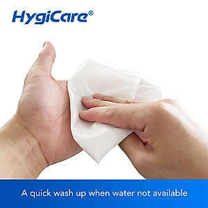 HygiCare Adult Washcloths Body Wipes 250 Count Fresh Scent 12"x8" Flip Top, Strong Yet Soft, Perfect for Incontinence Cleansing, Clinic, Nursing Home, Hospital, Camping, Travel, Gym
