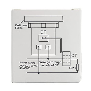 KETOTEK AC Current Voltage Amperage 6in1 Power Energy Monitor LCD Digital Display Voltmeter Ammeter AC 50.0-300.0V 100A Mini Multimeter Volt Amp Watt Meter with Current Transformer CT