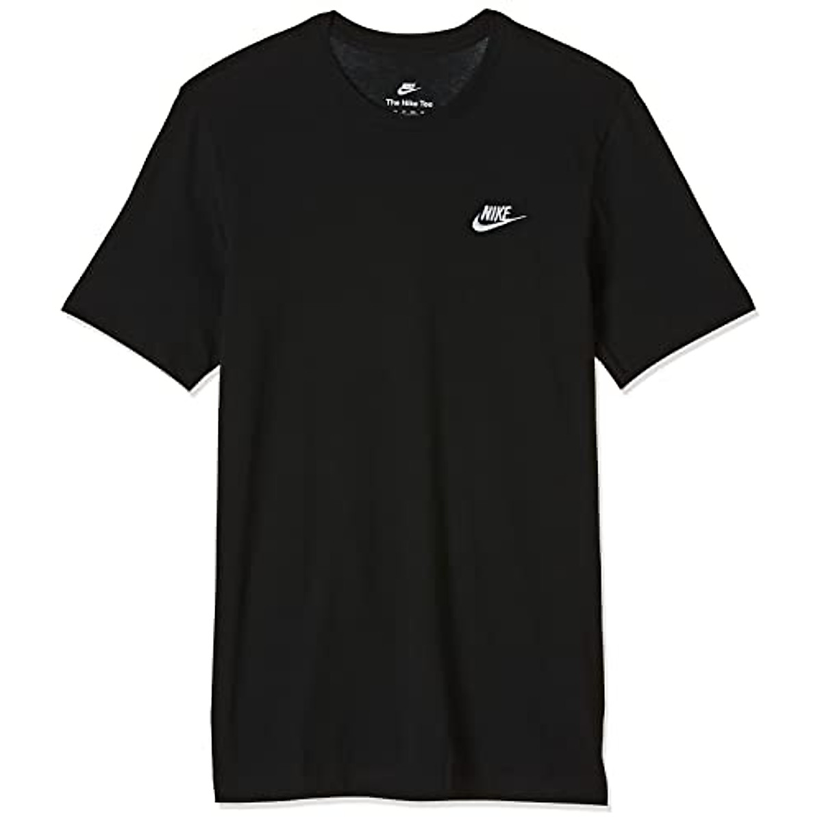 Men's Nike Sportswear Club T-Shirt, Nike Shirt for Men with Classic Fit, Black/White, L