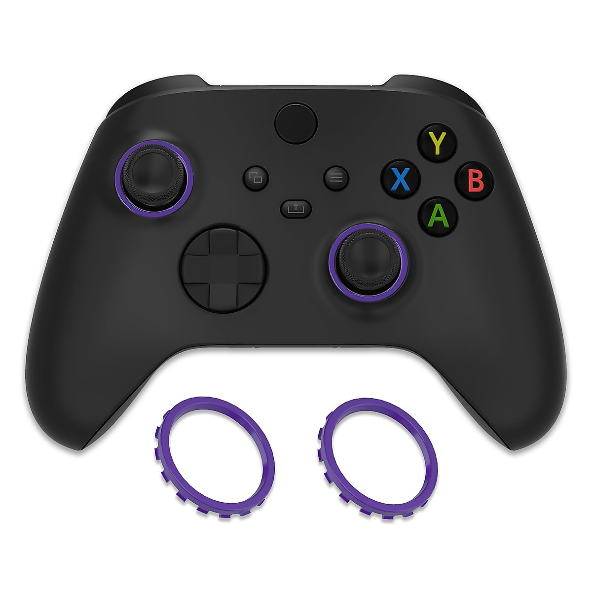 eXtremeRate Replacement Accent Rings for Xbox Elite Series 2 Core | for Elite Series 2 | for Xbox One Elite | for eXtremeRate ASR Version Shell for Xbox Series X/S Controller - Purple