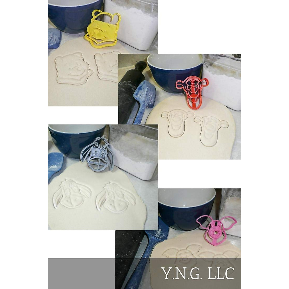 WINNIE THE POOH THEMED CARTOON BOOK TIGGER EEYORE PIGLET SET OF 4 COOKIE CUTTERS MADE IN USA PR493