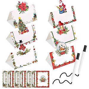 36 Pieces Christmas Place Cards for Table Holiday Name Cards Rustic Table Name Cards Christmas Place Card Holders Colorful Birthday Place Cards for Christmas Holiday Dinner Party (Vivid Style)