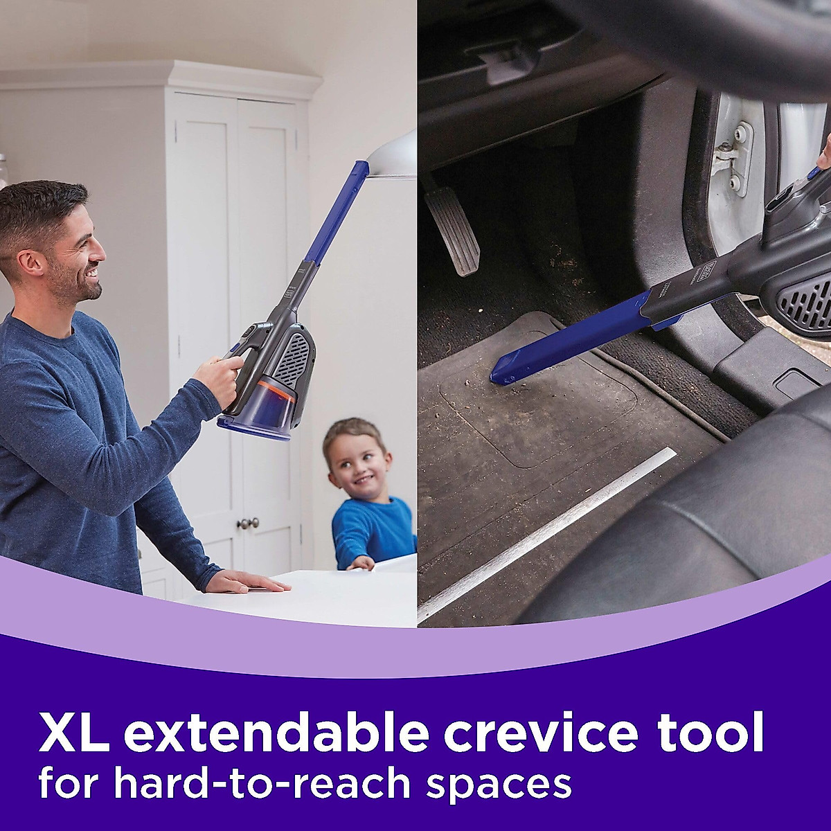 BLACK+DECKER Furbuster Handheld Vacuum for Pets, Cordless, AdvancedClean+, Gray (HHVK515JP07)