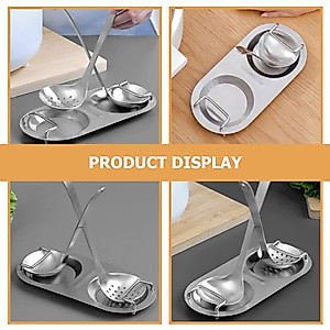 Cabilock Stainless Steel Spoon Rack Ladle Rest Chopsticks Pillow Pot Spoon Holder Cutlery Stand Pan Lid Holder Gold Spoon Rest Utensils Rest Utensil Holder Household Cutlery Rack